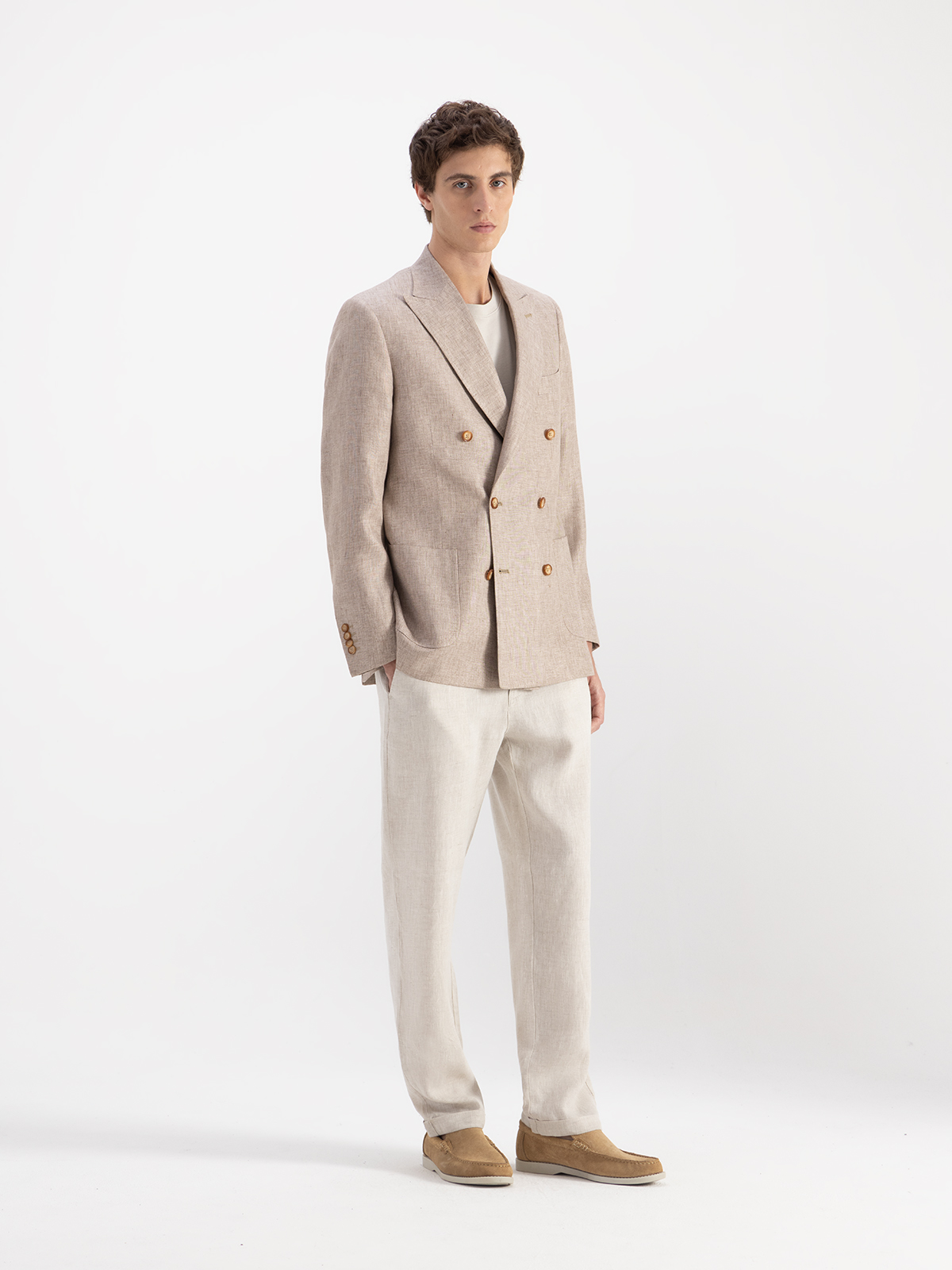 SACO CRUZADO LINO | ROCHAS