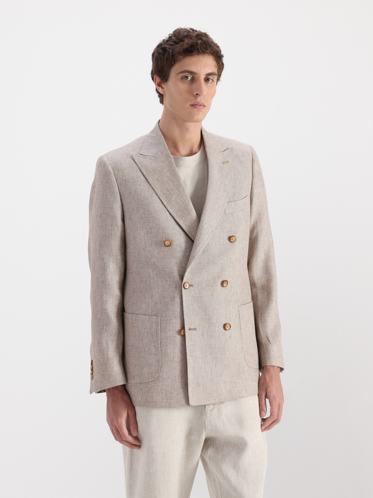 SACO CRUZADO LINO | ROCHAS